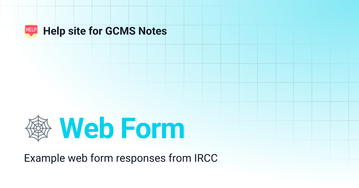 🕸️ Web Form | Help site for GCMS Notes